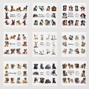 750+ Dog PNG Images, Dog Clipart Bundle, Dog PNG, Watercolor Dog Art ...