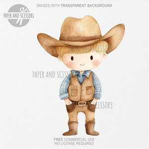 60 Cute Little Cowboys Clipart, Watercolor Storybook, Wild West Nursery ...