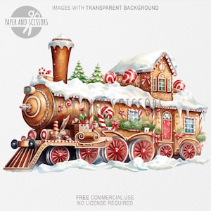10 Christmas Gingerbread Train Clipart, Gingerbread Train PNG ...