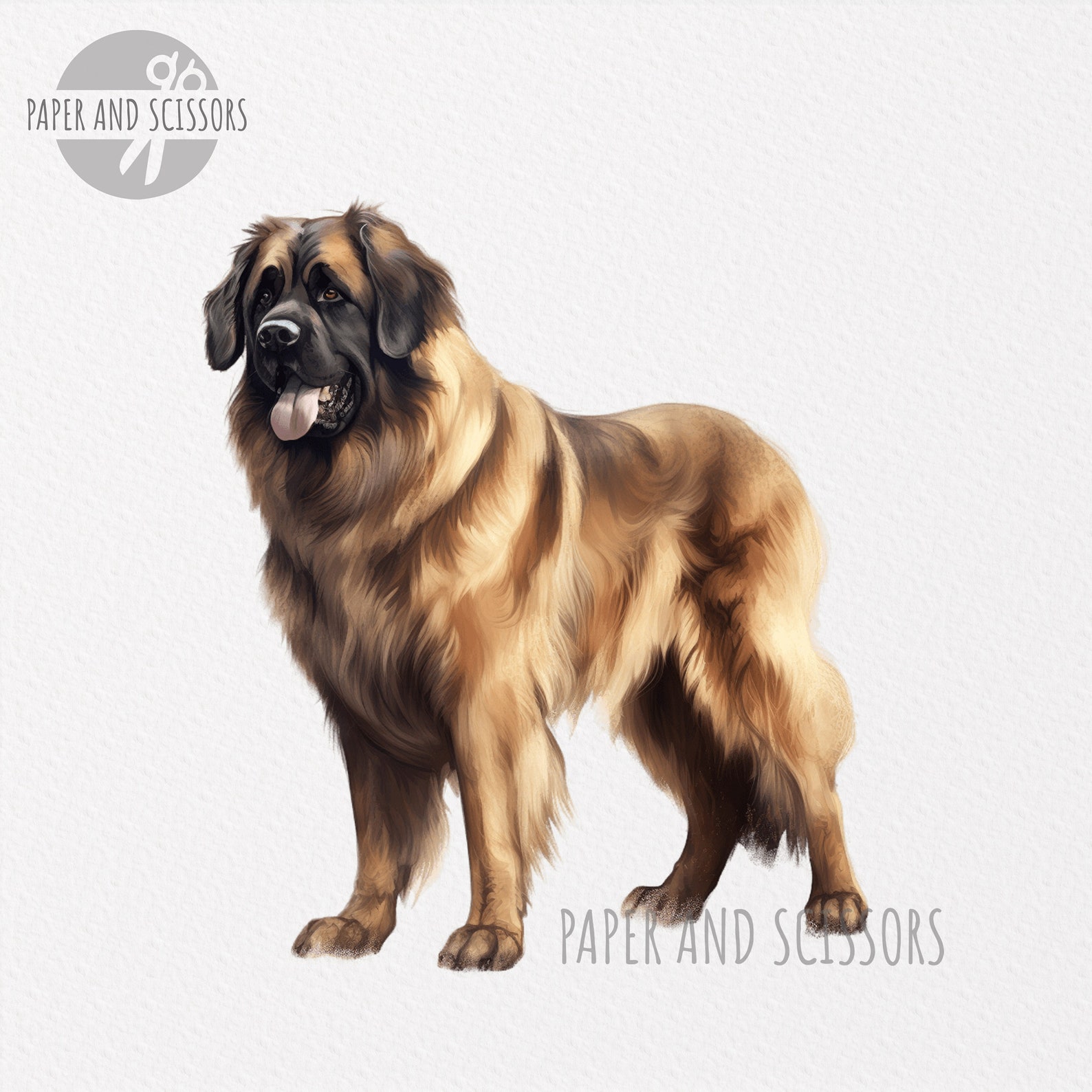 Leonberger Clipart, Leonberger PNG, Leonberger Illustration, Dog ...