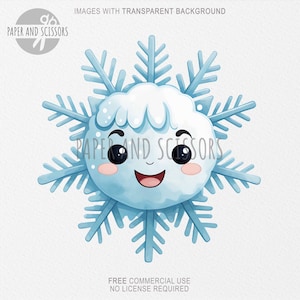 10 Cute Snowflakes Clipart, Winter Nursery, Christmas Bundle, Holiday ...