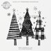10 Black & White Scandi Tree Cliparts, Vintage Christmas, Winter Decor ...