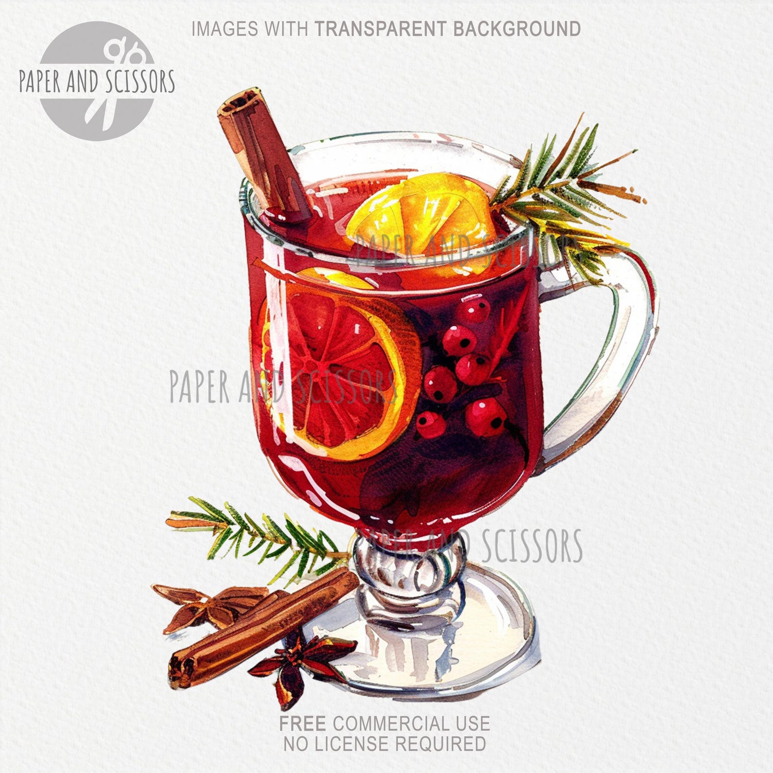 10 Christmas Muled Wine & Spices Clipart, Christmas Cinnamon Png ...