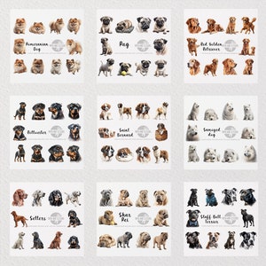 750+ Dog PNG Images, Dog Clipart Bundle, Dog PNG, Watercolor Dog Art ...