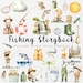 45 Cute Fishing Clipart, Watercolor Fisherman Storybook, Camping ...