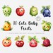 30 Cute Baby Fruits Clipart, Fruits PNG, Watercolor Fruits, Kids PNG ...