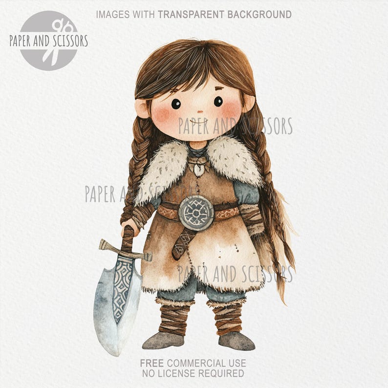 20 Cute Viking Clipart, Watercolor Storybook, Nordic Nursery ...