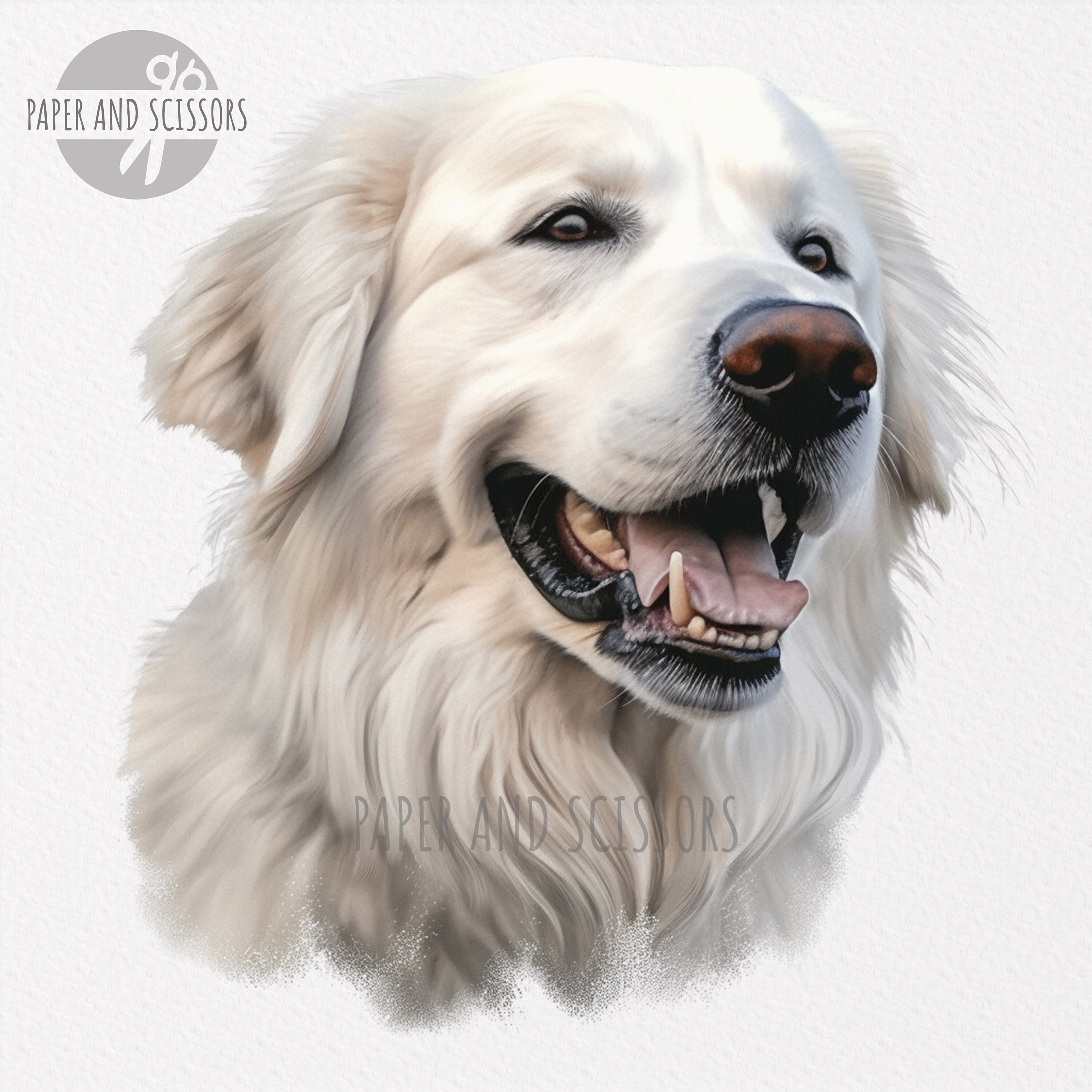 Great Pyrenees Clipart, Great Pyrenees PNG, Great Pyrenees Illustration ...
