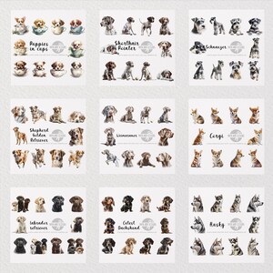 750+ Dog PNG Images, Dog Clipart Bundle, Dog PNG, Watercolor Dog Art ...