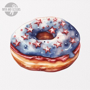25 Independence Day Desserts Clipart, 4th of July PNG, Donut ...