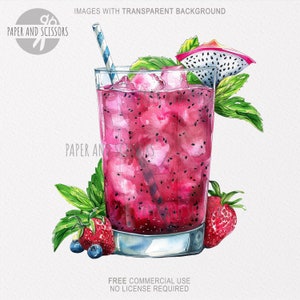 20 Fruit Cocktail Clipart, Tropical PNG, Cocktail Illustration ...