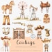 60 Cute Little Cowboys Clipart, Watercolor Storybook, Wild West Nursery ...