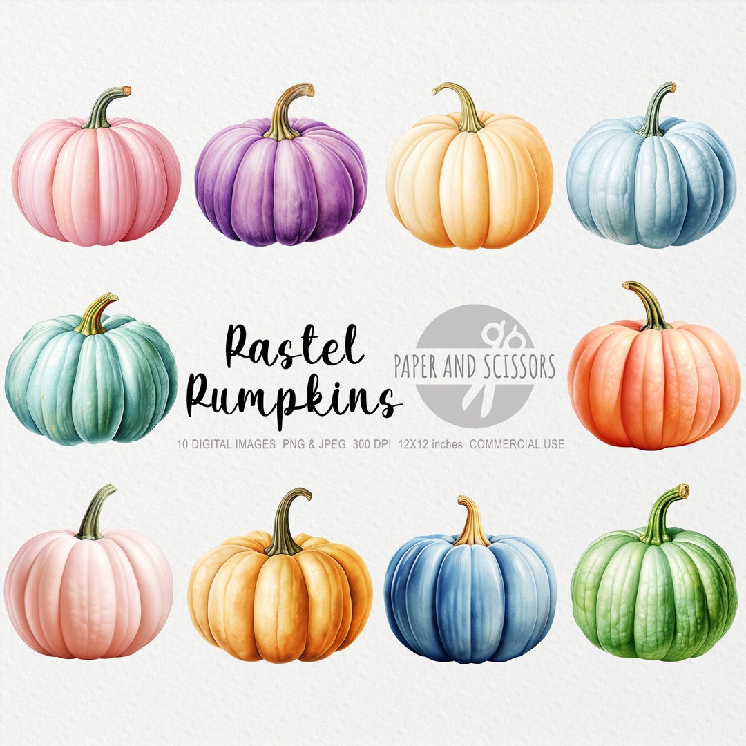 Pastel Colors Pumpkin Clipart, Pastel Pumpkin PNG, Halloween PNG ...