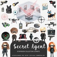 Secret Agents Clip Art Backgrounds: Boom Cards, Powerpoint (digital ...