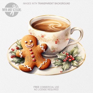15 Christmas Teacups Clipart, Watercolor Christmas Teacups PNG ...