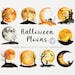 10 Halloween Moon Clipart, Full Moon PNG, Spooky Decor, Celestial ...