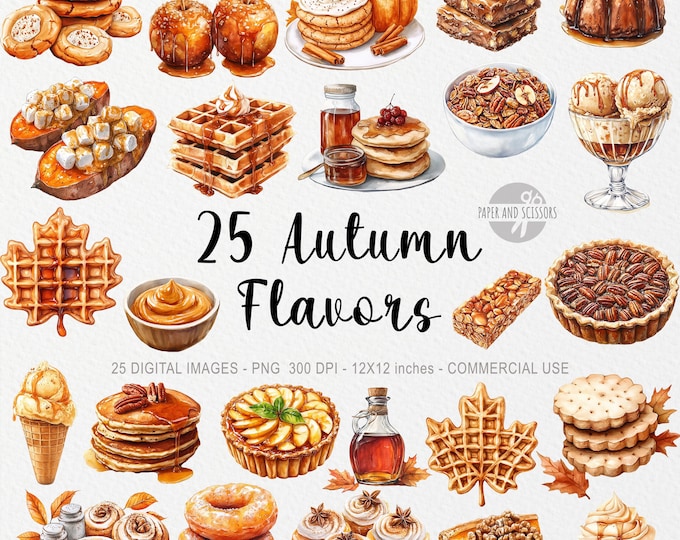 25 Autumn Flavors Cliparts, Fall Food PNG, Thanksgiving Menu, Holiday ...