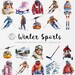 20 Winter Sports Clipart, Snowboard PNG, Watercolor Ski Illustration ...