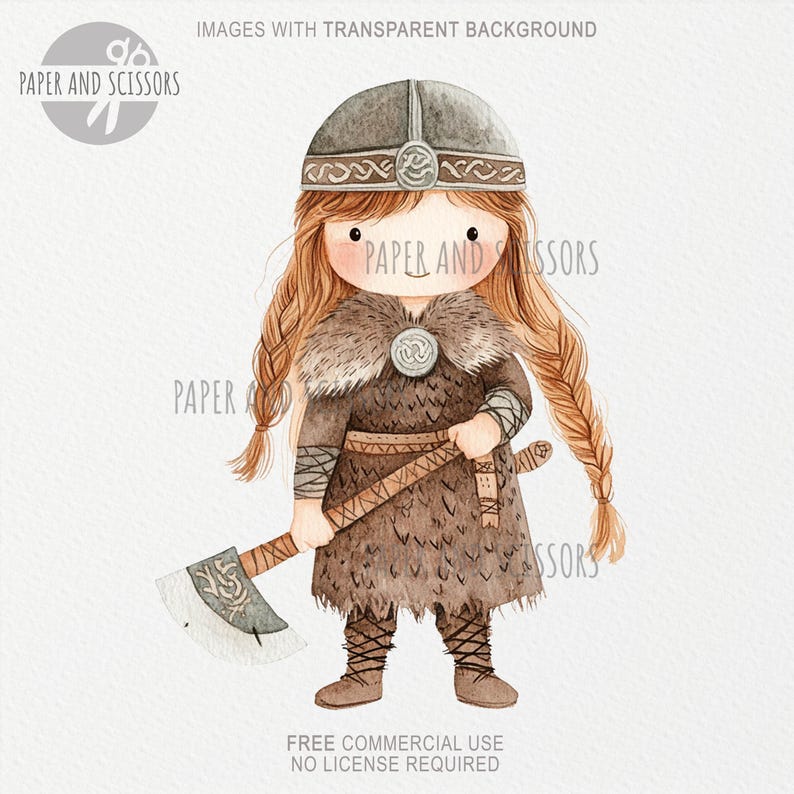 20 Cute Viking Clipart, Watercolor Storybook, Nordic Nursery ...