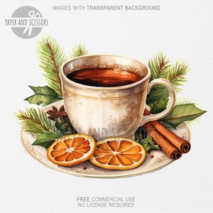 15 Christmas Teacups Clipart, Watercolor Christmas Teacups PNG ...