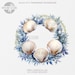 10 Seashell Wreath Cliparts, Shell PNG, Summer Illustration, Watercolor ...