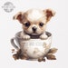 Puppies in Cups Clipart, Puppies PNG, Puppies Illustration, Dog Clipart ...