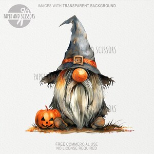 10 Halloween Gnome Clipart, Fall Gnome PNG, Spooky Decor, Pumpkin Gnome ...
