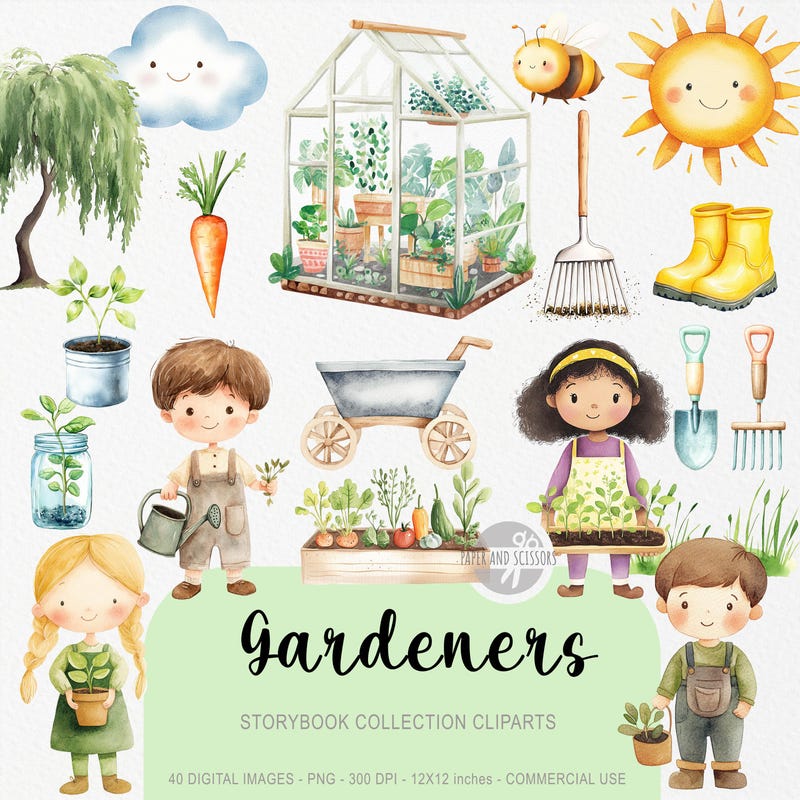 Gardening Clipart - Etsy
