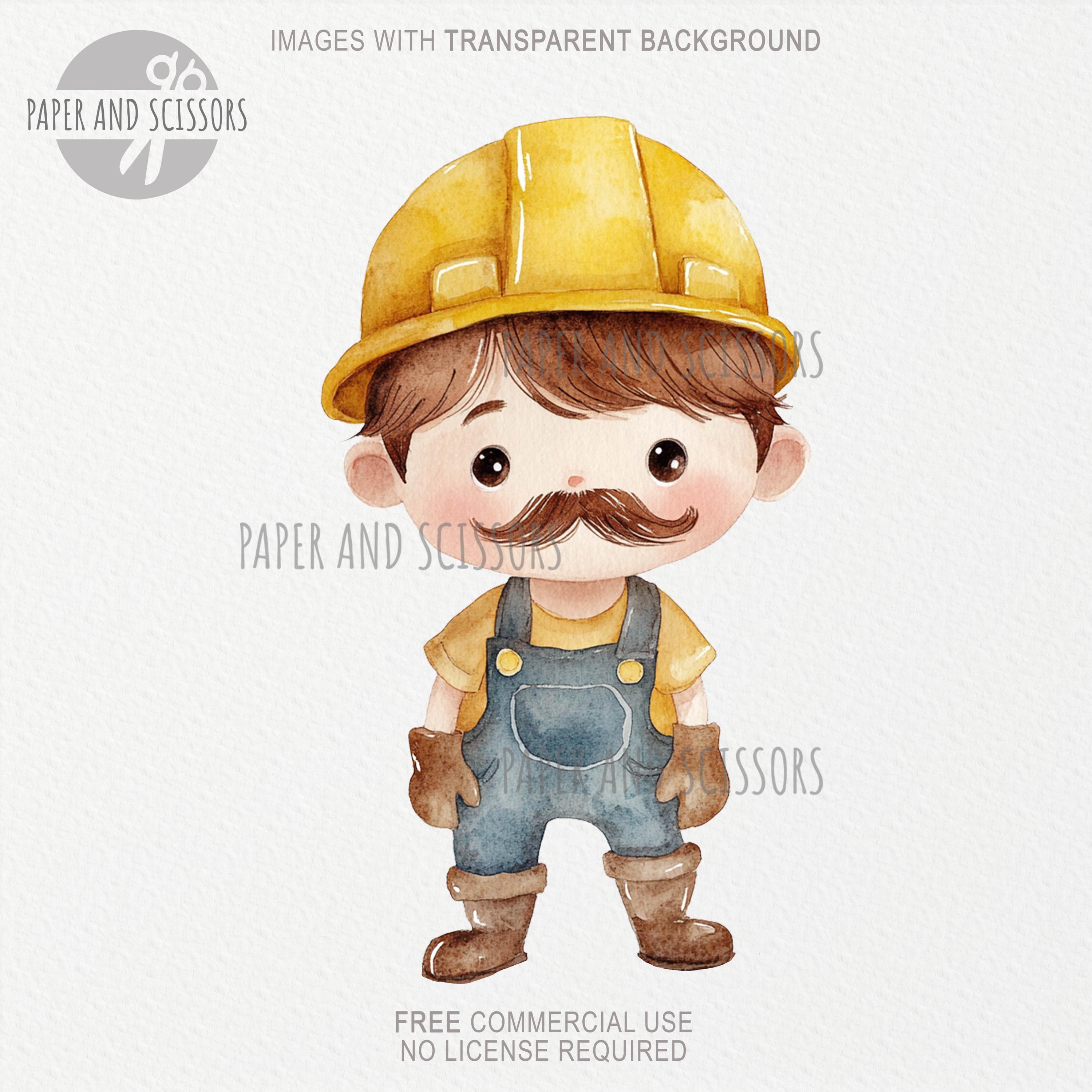 20 Cute Plumbers Clipart, Watercolor Worker Storybook, Boy Nursery ...