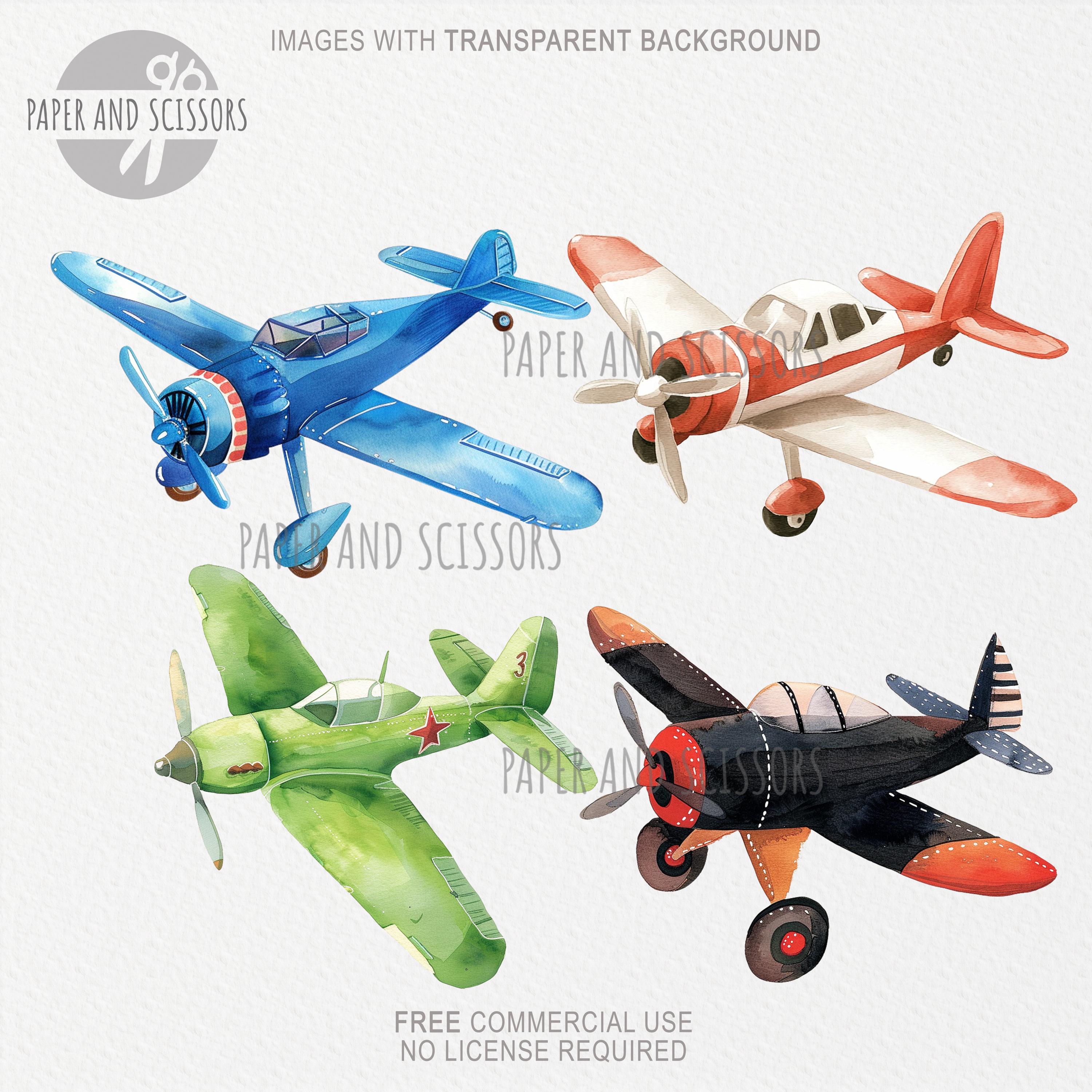 35 Little Pilot Cliparts, Watercolor Storybook PNG, Airplane Stickers ...