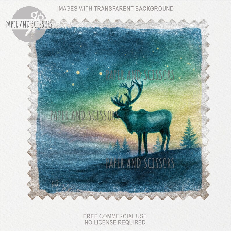 25 Winter Stamp Clipart, Vintage Postage PNG, Retro Christmas, SVG ...