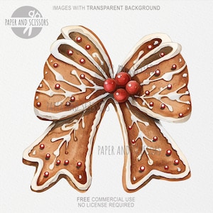 10 Christmas Gingerbread Bow Cliparts, Christmas Santa Bow PNG ...