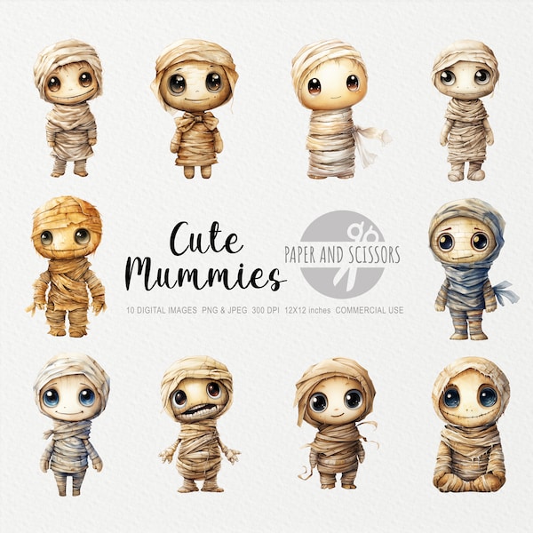 Cute Mummy Clipart - Etsy