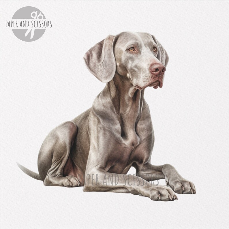 Weimaraner Clipart Weimaraner PNG Weimaraner Illustration - Etsy