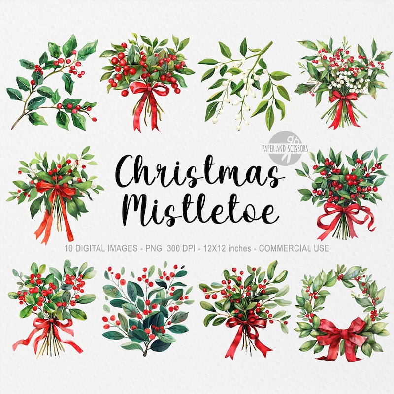 Mistletoe Svg Watercolor - Etsy