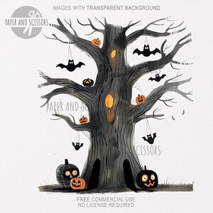 10 Haunted Tree Clipart, Halloween PNG, Spooky Decor, Haunted Forest ...