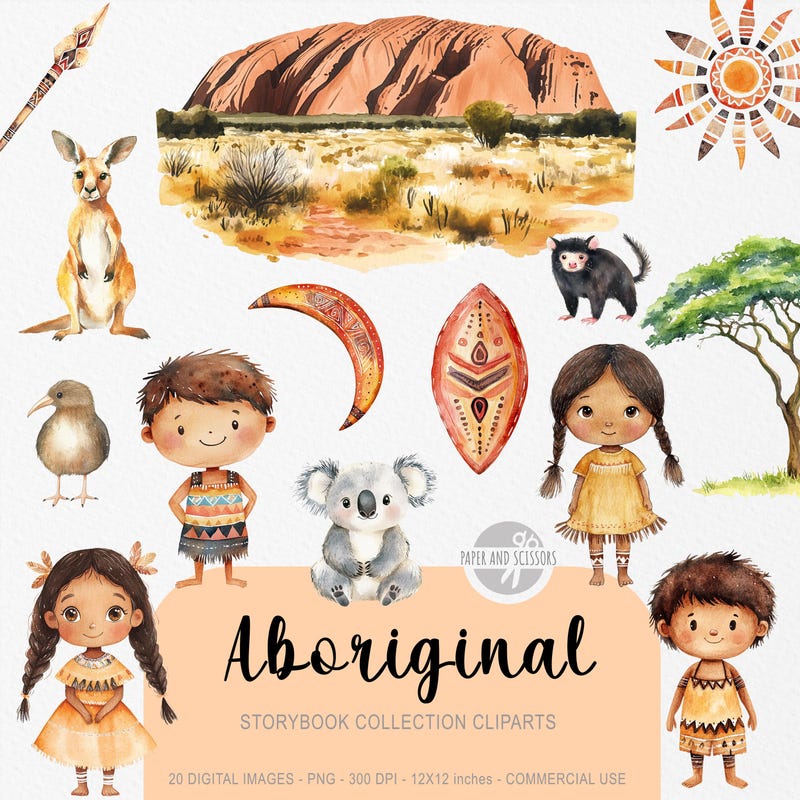 Aboriginal Clipart - Etsy Australia