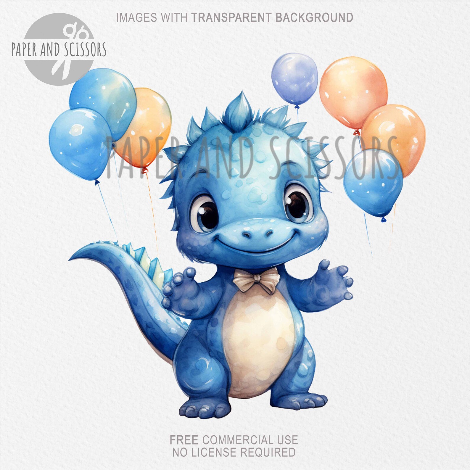 15 Baby Party Dinosaur Watercolor Clipart, Party Dinosaur PNG, Party ...