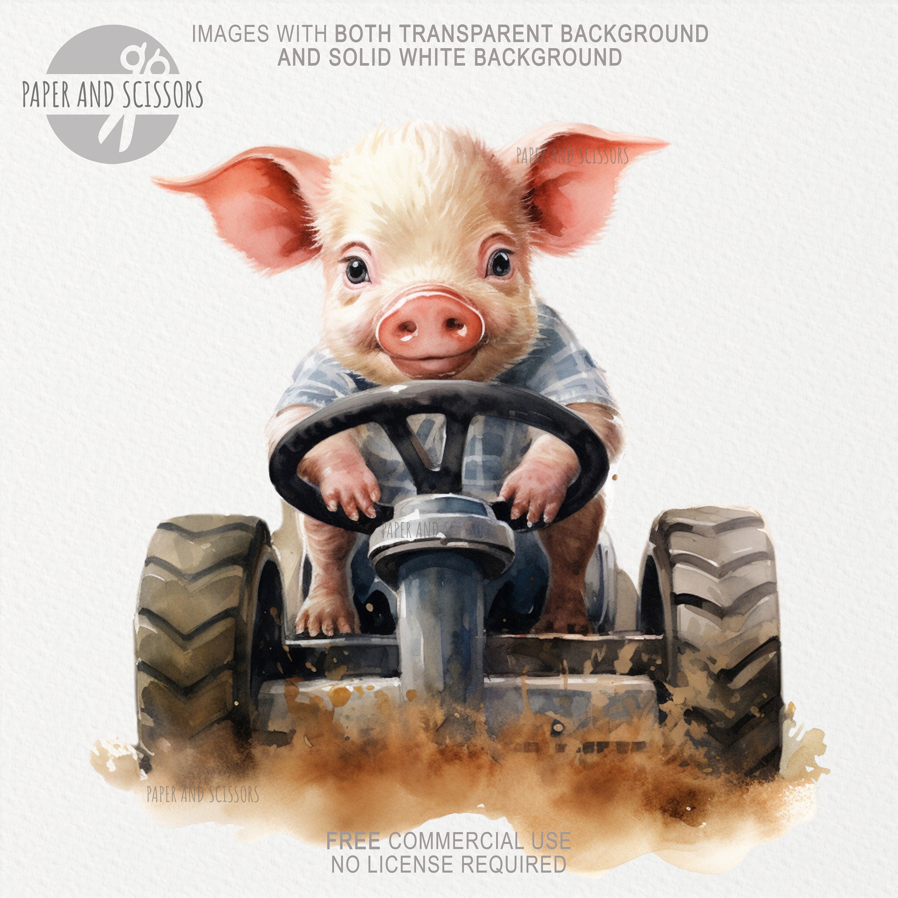 Baby Farm Animals on Tractors Clipart, Baby Farm Animals PNG, Baby ...