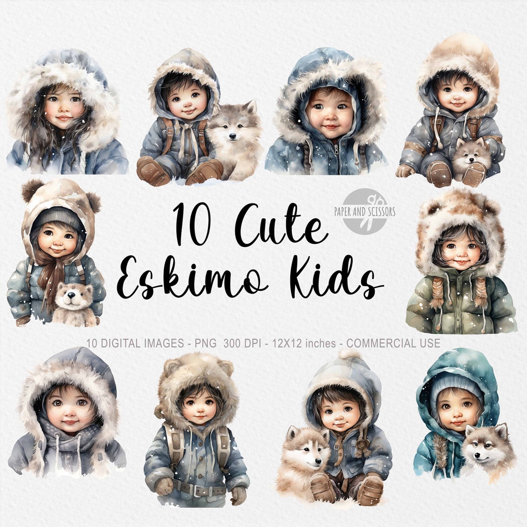 10 Cute Eskimo Kid Cliparts, Eskimo Kid PNG, Eskimo Illustration ...