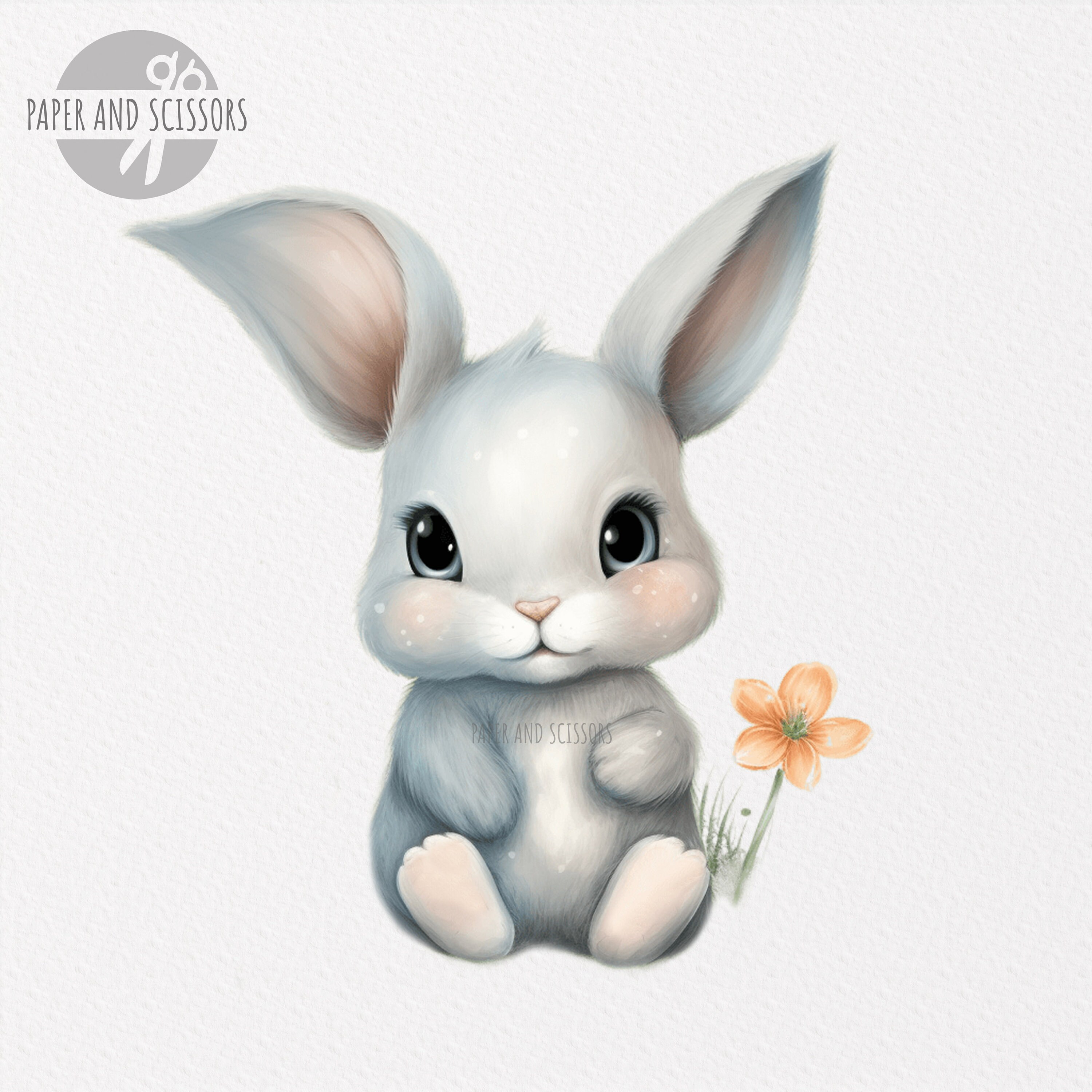 Cute Baby Bunny Clipart, Baby Bunny PNG, Bunny Illustration, Children ...