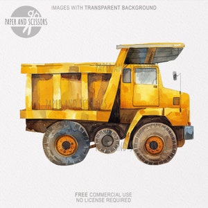 10 Construction Site Vehicles Cliparts, Watercolor PNG, Bulldozer ...
