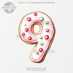 0-9 Christmas Numbers PNG, Xmas Clipart, 0-9 Printable Gingerbread ...