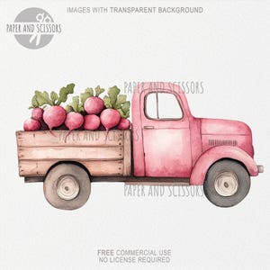 10 Farm Truck Cliparts, Cute Farm PNG, Watercolor, Grocery Harvest ...