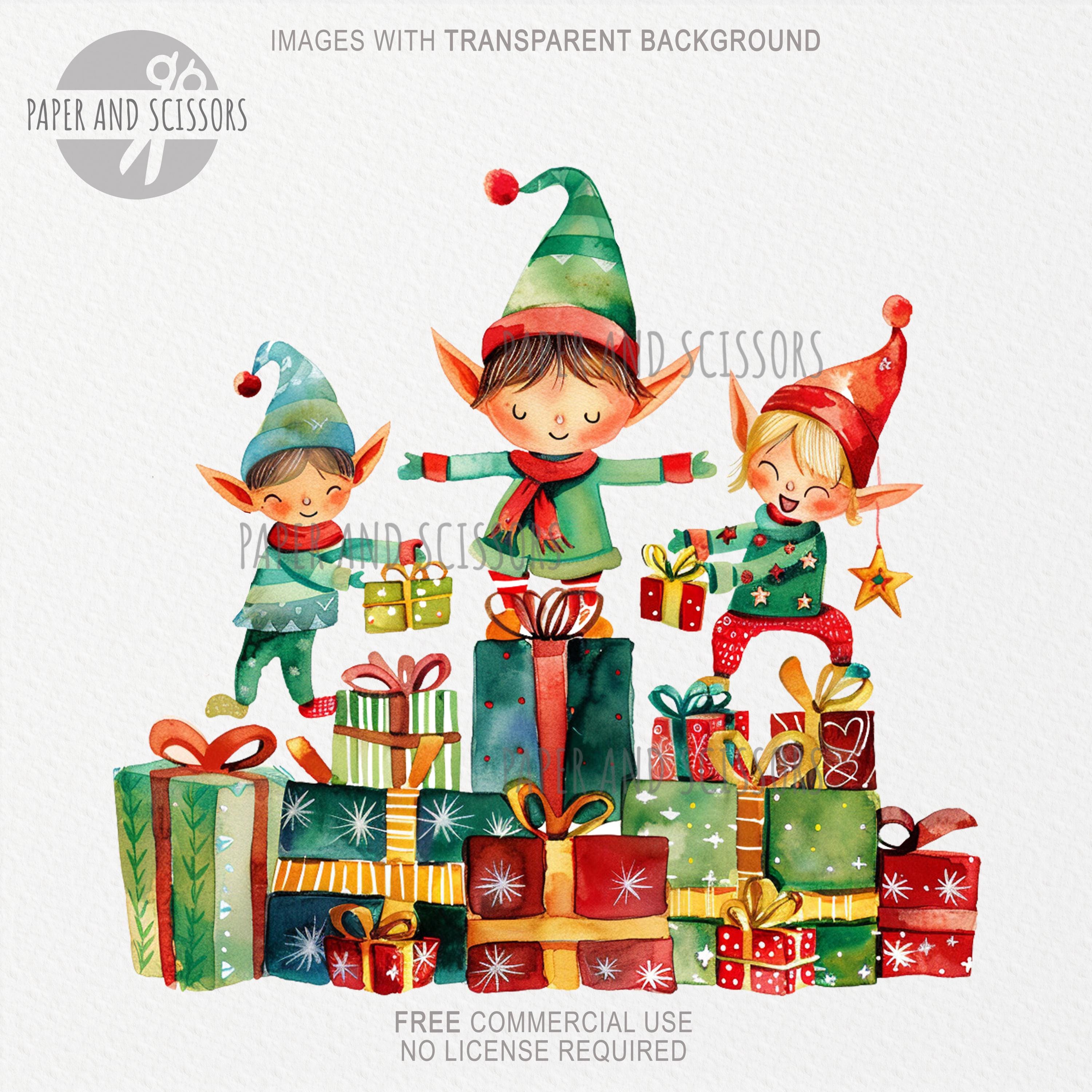 10 Elf's Workshop Clipart, Cute Christmas Elf PNG, Christmas Bundle ...