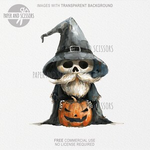 10 Skeleton Gnome Clipart, Fall Gnome PNG, Spooky Decor, Pumpkin Gnome ...