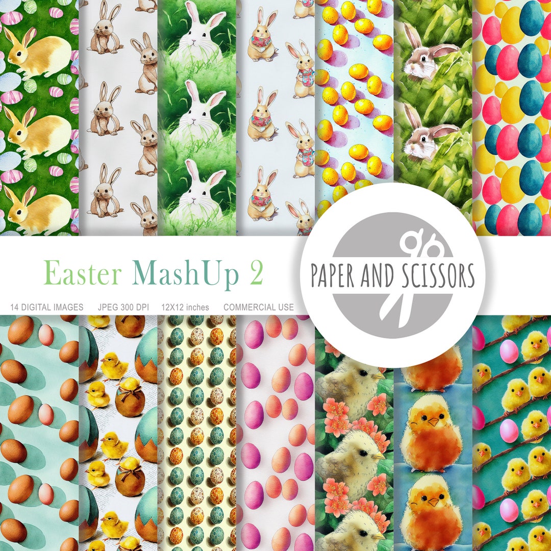 Easter Digital Paper Pack Watercolor Print Seamless Pattern - Etsy