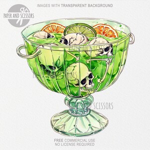 10 Halloween Punch Clipart, Spooky Decor PNG, Party Stickers,dark ...