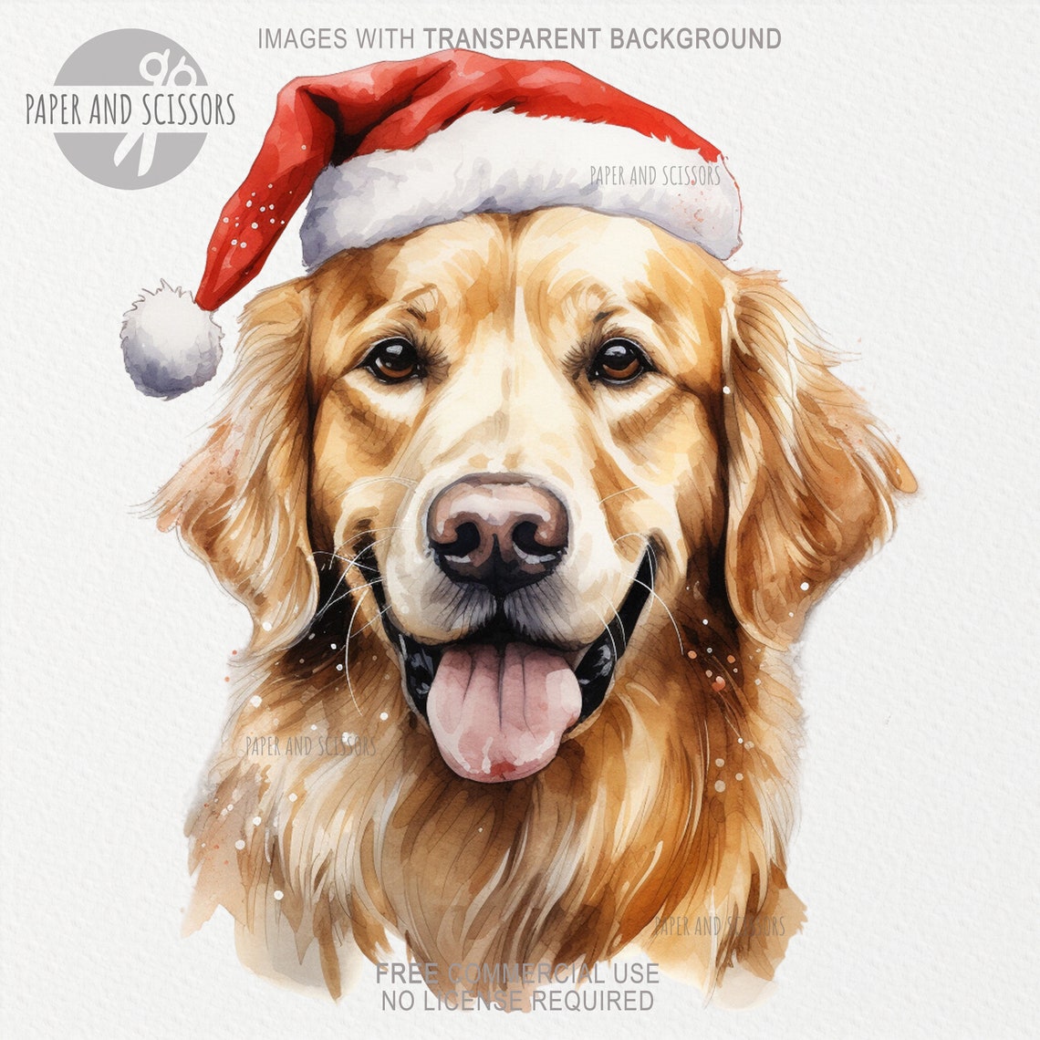 15 Christmas Dogs Clipart, Dog PNG, Watercolor Dog Illustration ...