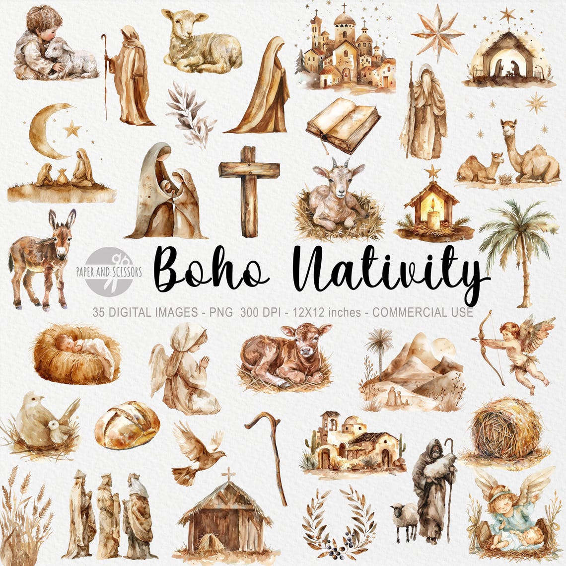 35 Christmas Nativity Scene Cliparts, Religious Christian PNG ...